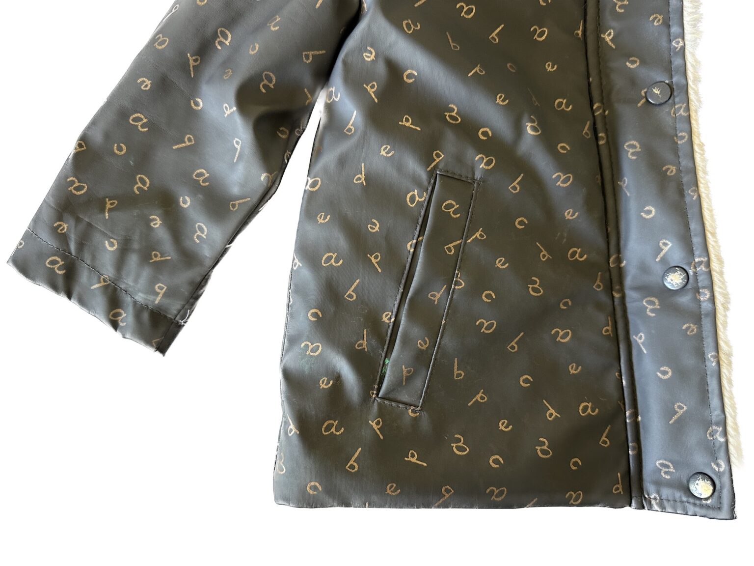 Zara Furry Alphabet Toddler Raincoat - Malibu Karina