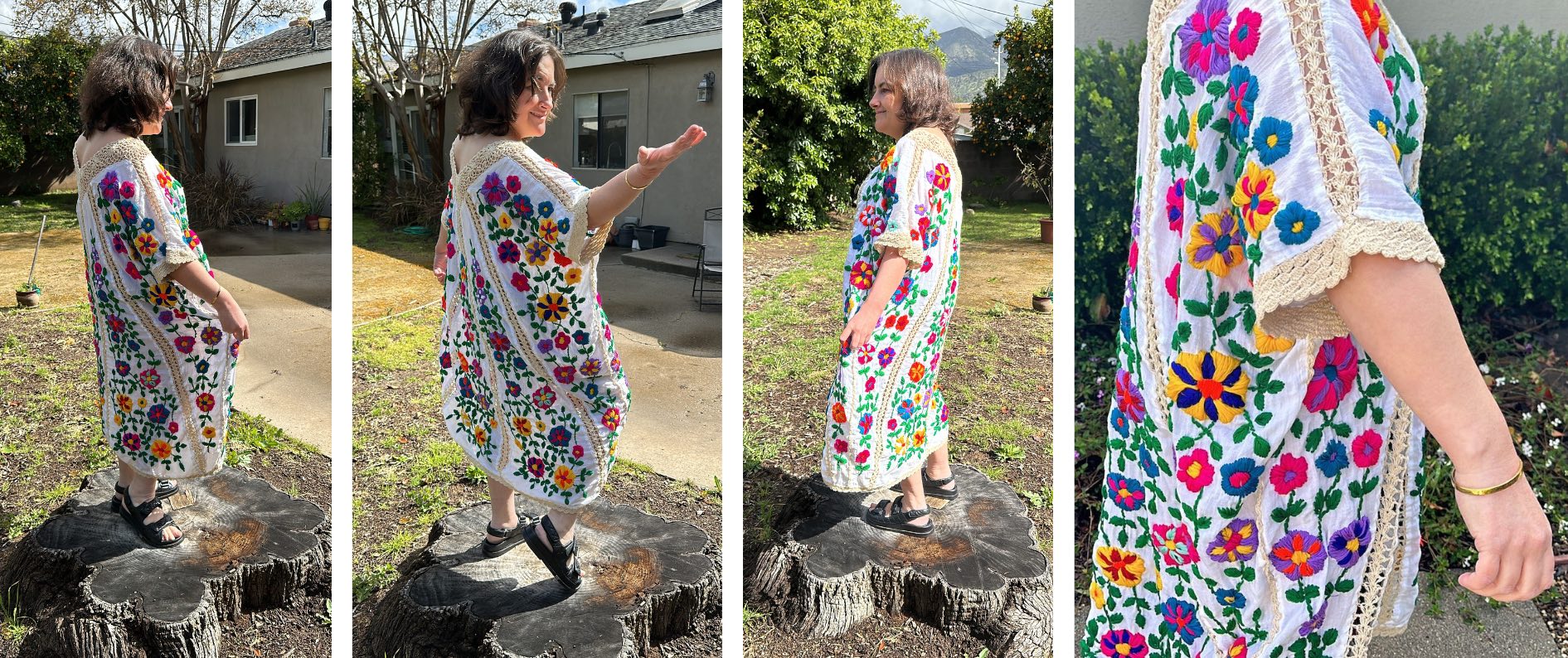 Petite Friendly Free People x MOMO Bella Flor Embroidered Kaftan ...